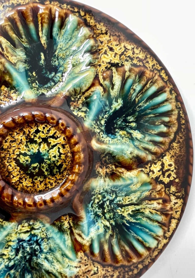 Estate French Faience Hand-Painted "Vallauris" Pottery Porcelain Oyster ...