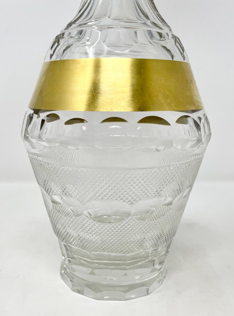 Estate German Moser Gold-Leaf and Cut Crystal Carlsbad Region Decanter ...