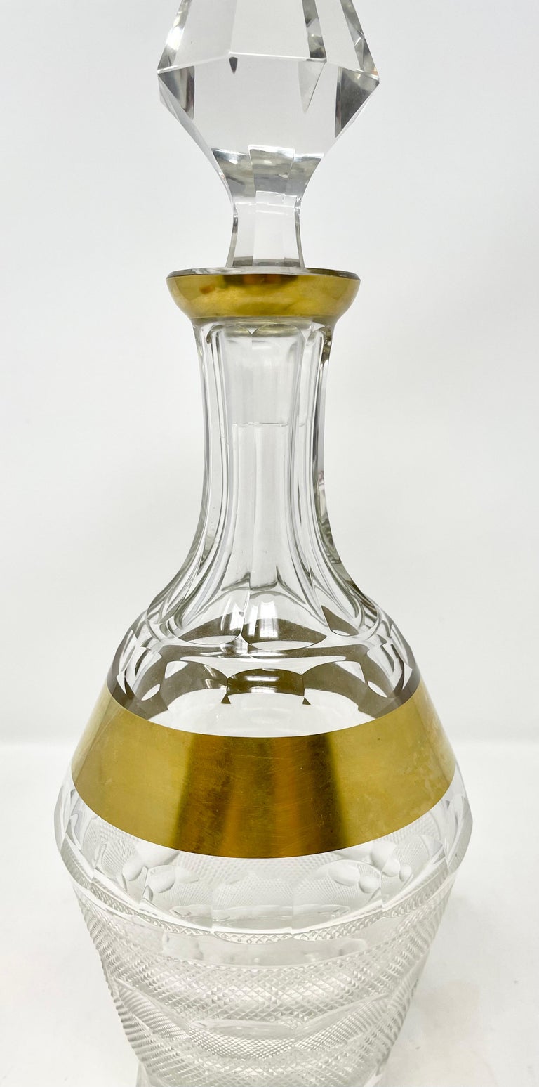 Estate German Moser Gold-Leaf and Cut Crystal Carlsbad Region Decanter ...