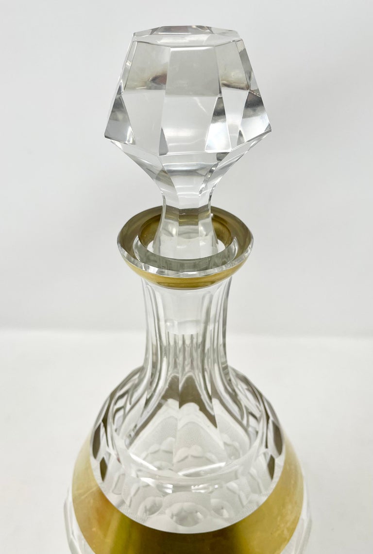Estate German Moser Gold-Leaf and Cut Crystal Carlsbad Region Decanter ...