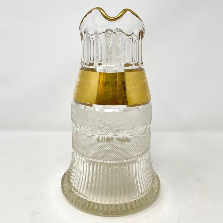 Estate German Moser Gold-Leaf and Cut Crystal Carlsbad Region Water ...