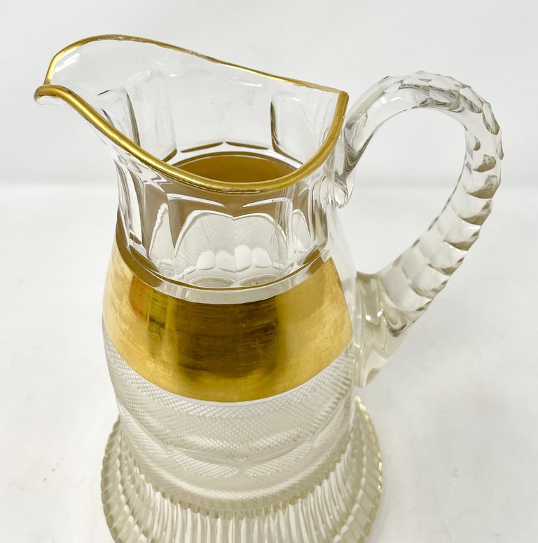 Estate German Moser Gold-Leaf and Cut Crystal Carlsbad Region Water ...