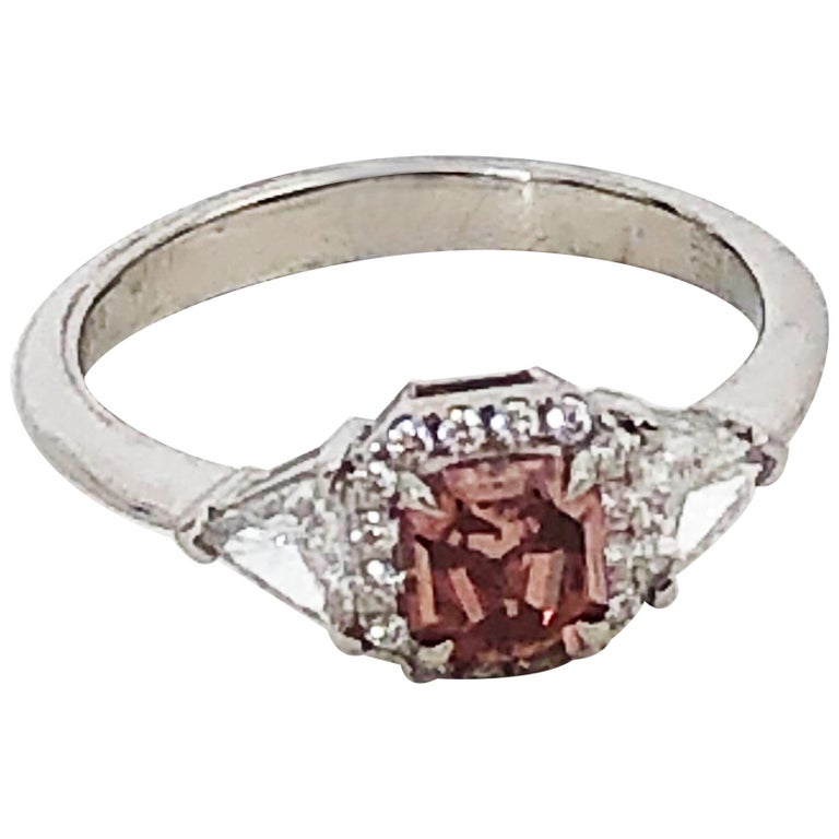 Estate GIA Fancy Red Diamond Square Radiant Ring in Platinum at 1stDibs ...