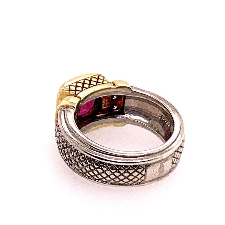 Judith Ripka Natural Diamond and 8mm Cushion Grape Garnet Cocktail ...