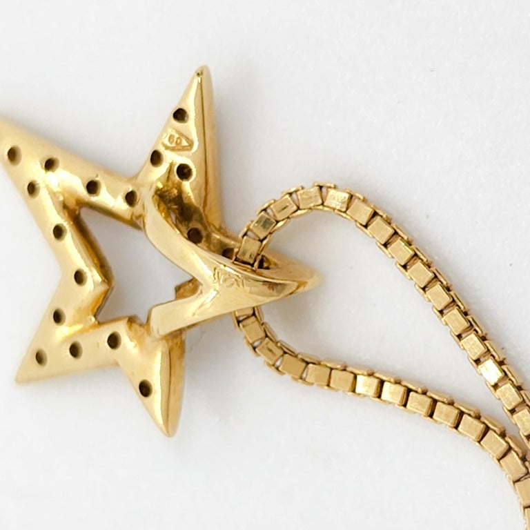 Estate H. Stern White Diamond Star Anklet in 18k Yellow Gold For Sale ...