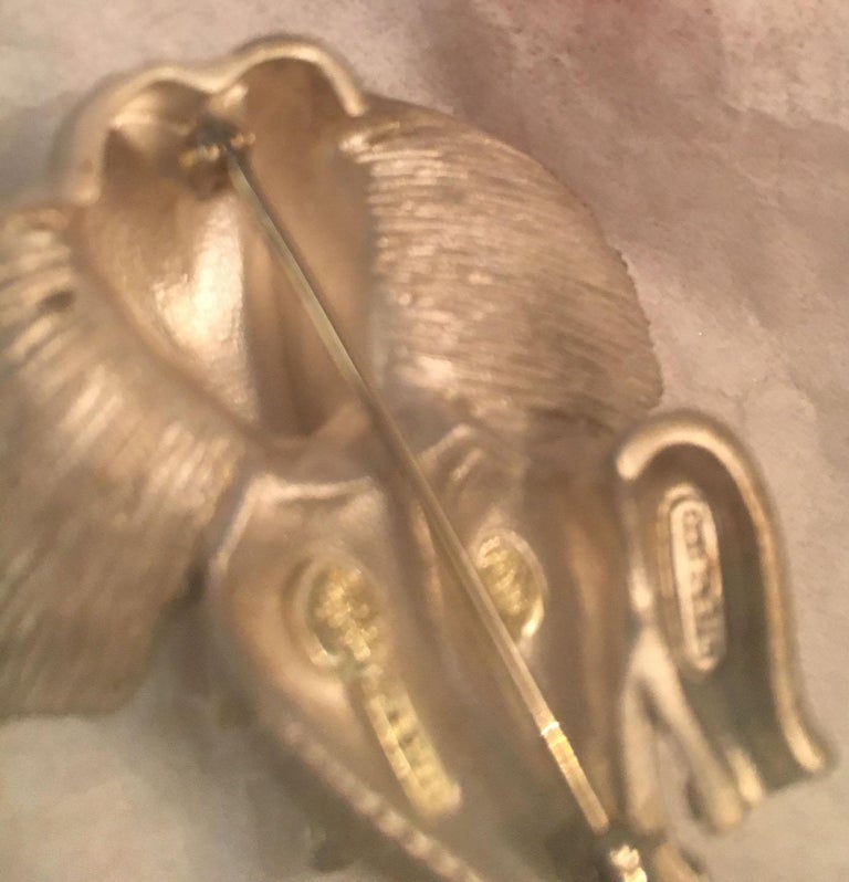 Henry Dunay Elephant Brooch Pin Sterling Silver 18K Estate Fine ...
