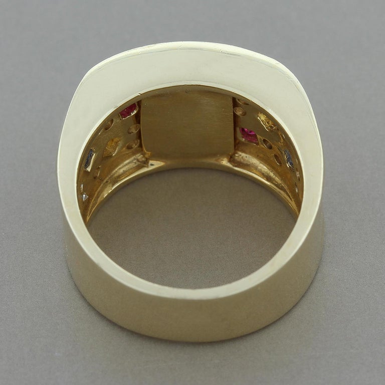 Estate Inlay-Opal Diamond Ruby Sapphire Gold Ring For Sale at 1stDibs ...