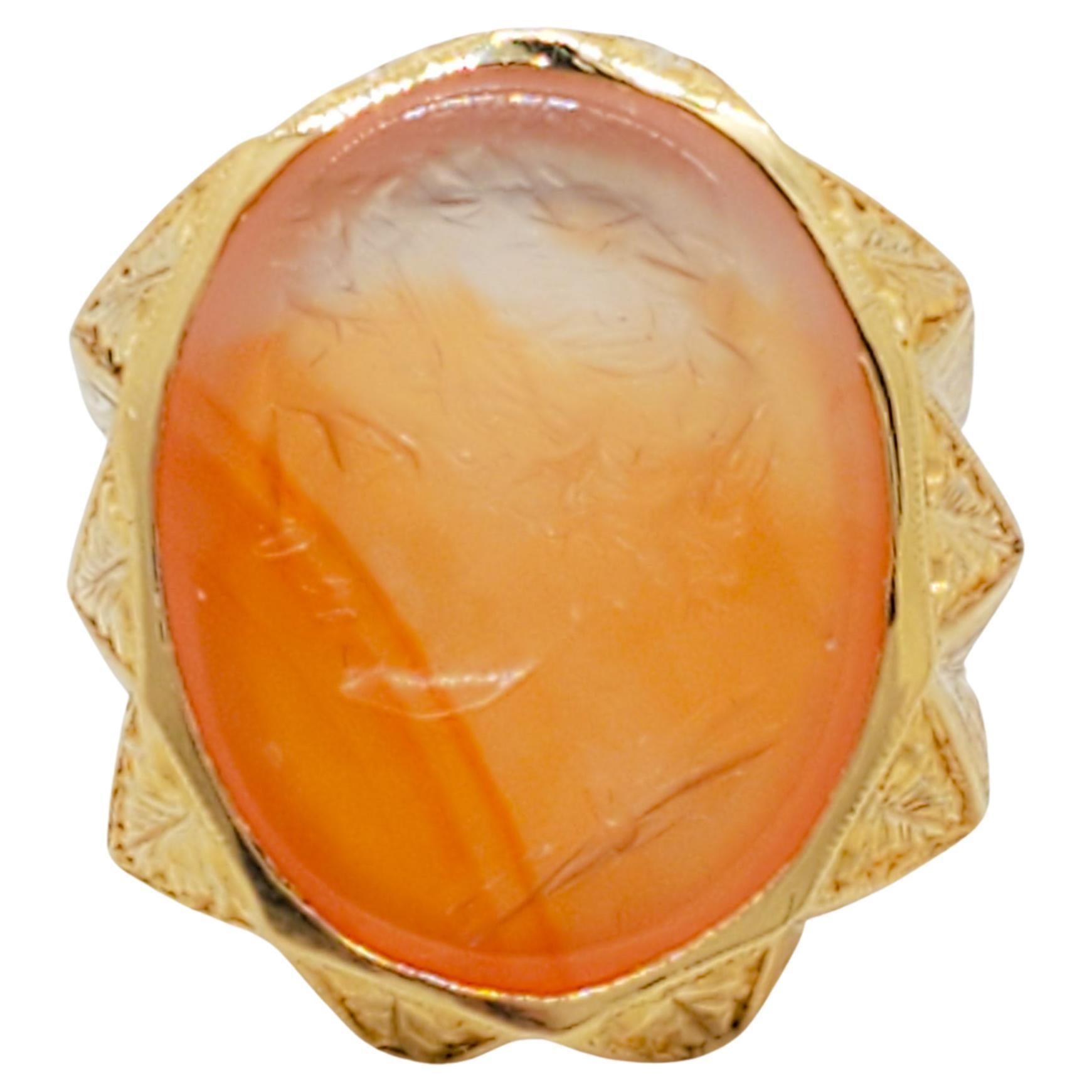 Bloodstone Yellow Gold Jockey Intaglio Ring For Sale at 1stDibs ...