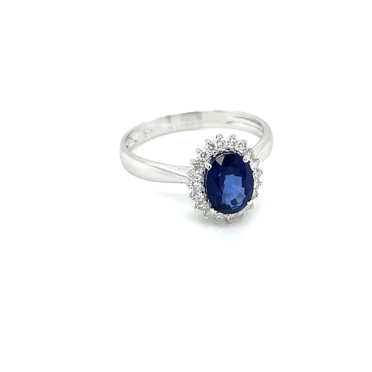 Estate Italian Sapphire Diamond Engagement Ring For Sale at 1stDibs ...