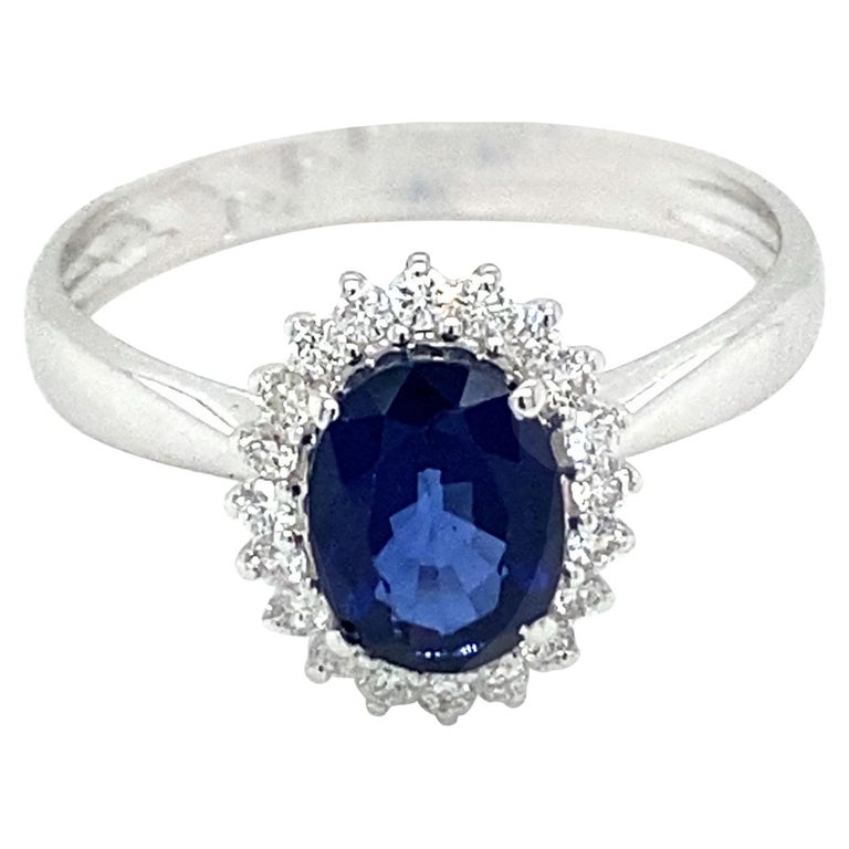 Estate Italian Sapphire Diamond Engagement Ring For Sale at 1stDibs ...