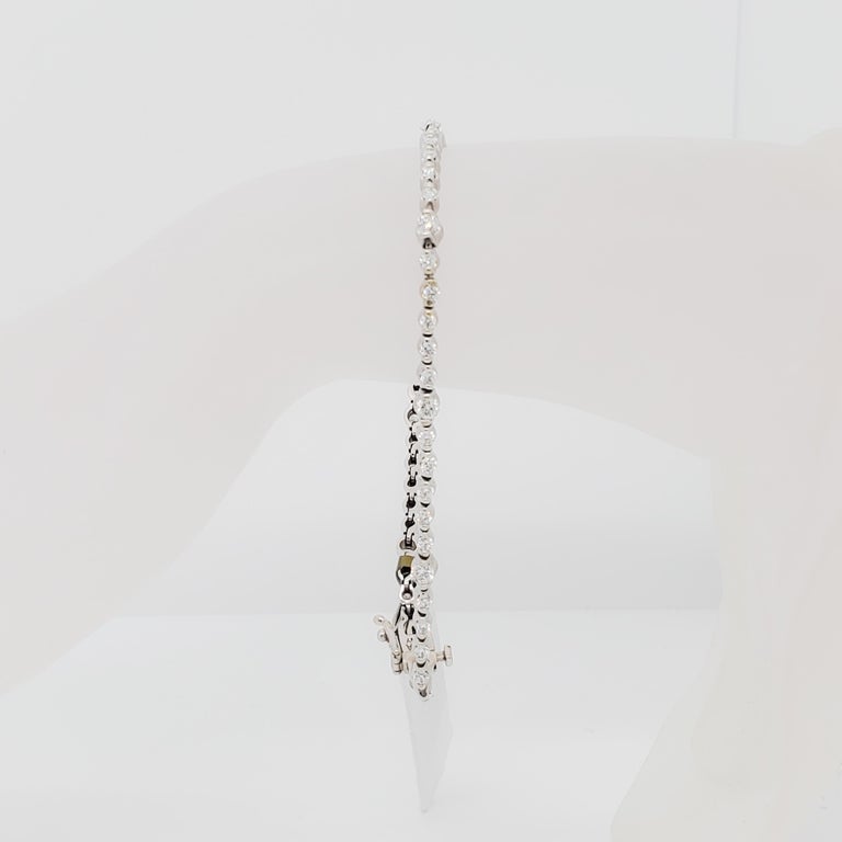 Estate Jafa White Diamond Round Tennis Bracelet in 14k White Gold For ...