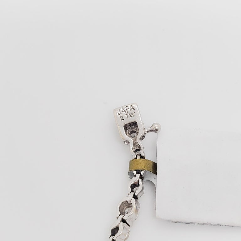 Estate Jafa White Diamond Round Tennis Bracelet in 14k White Gold For ...