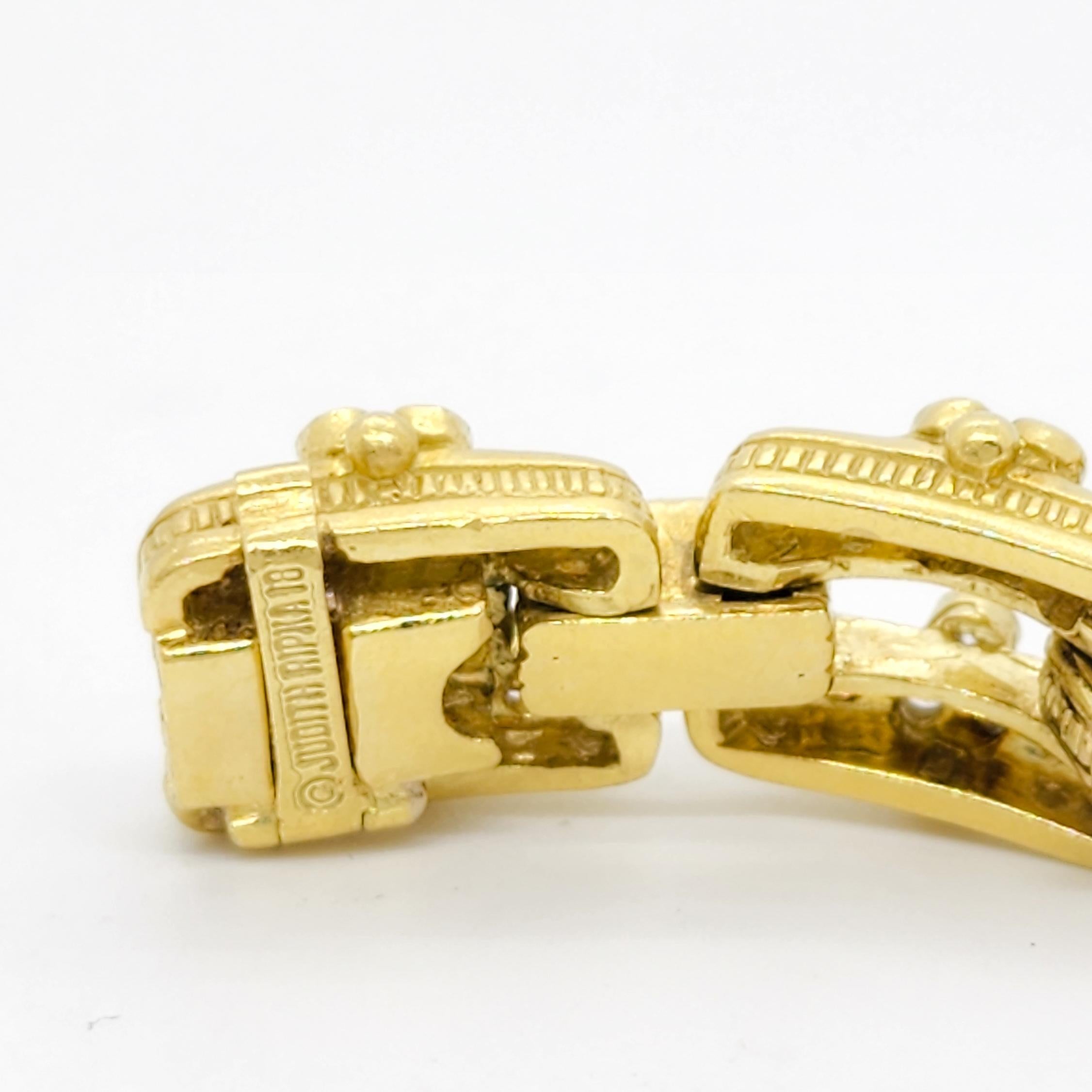 Estate Judith Ripka White Diamond and 18k Yellow Gold Bracelet For Sale ...