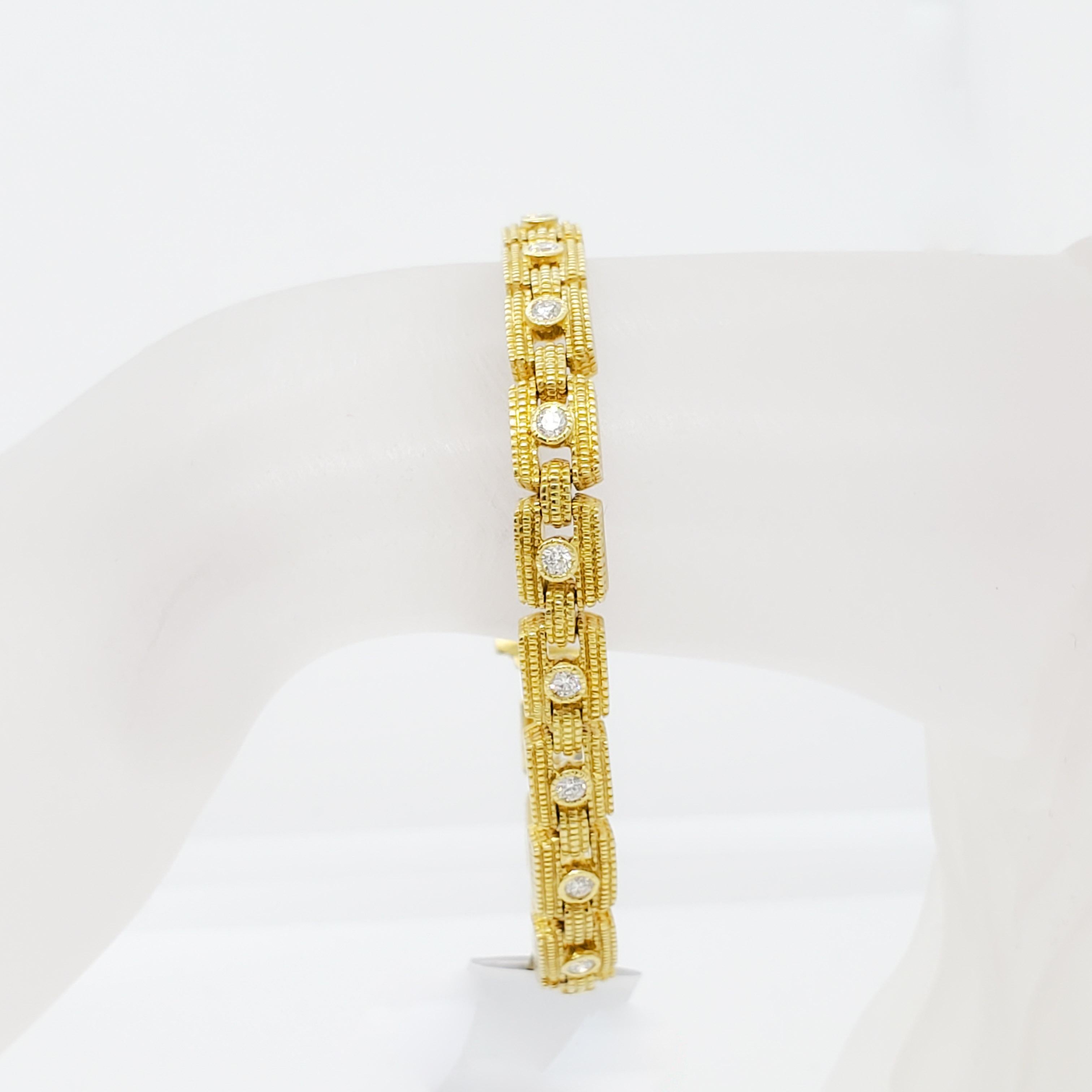 Estate Judith Ripka White Diamond and Gold Bracelet For Sale at 1stDibs ...