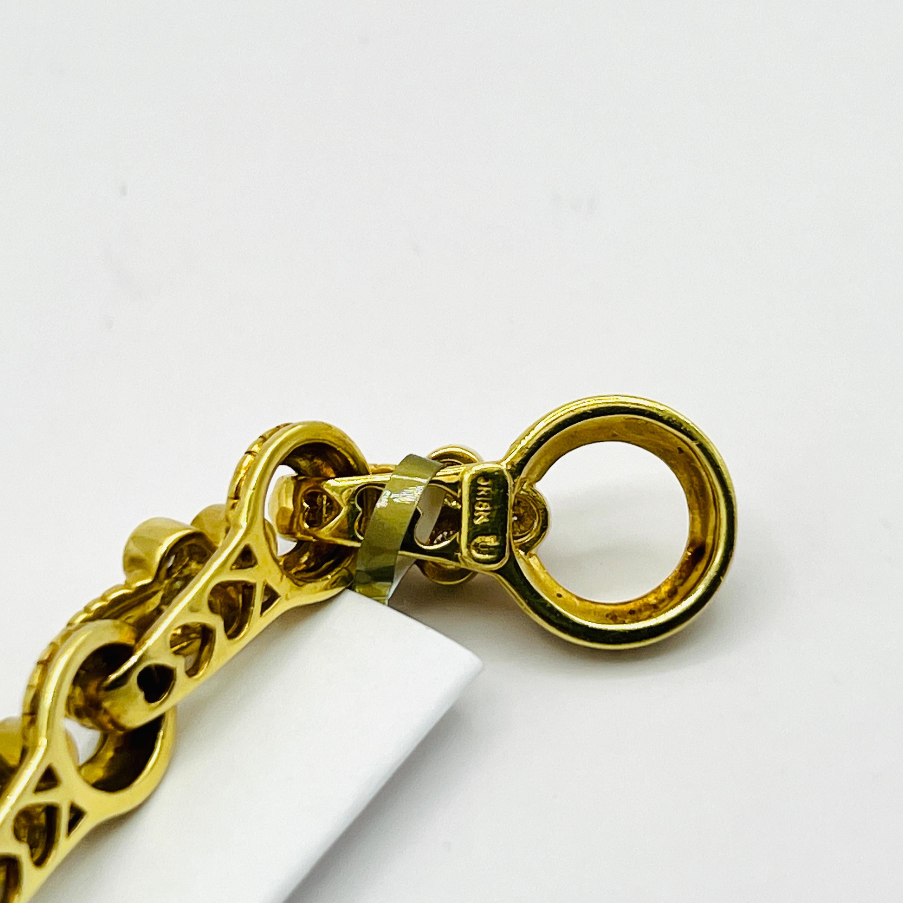 Estate Judith Ripka White Diamond Bracelet in 18K Yellow Gold For Sale ...