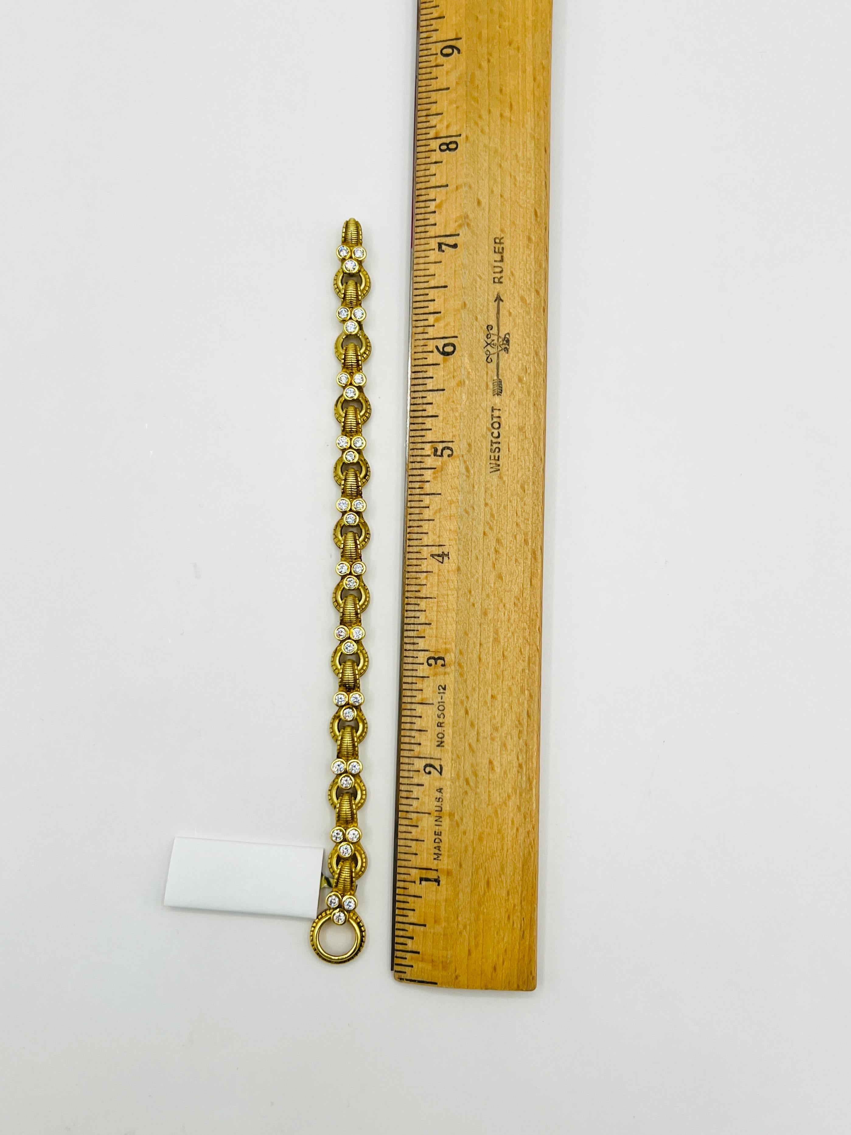 Estate Judith Ripka White Diamond Bracelet in 18K Yellow Gold For Sale ...