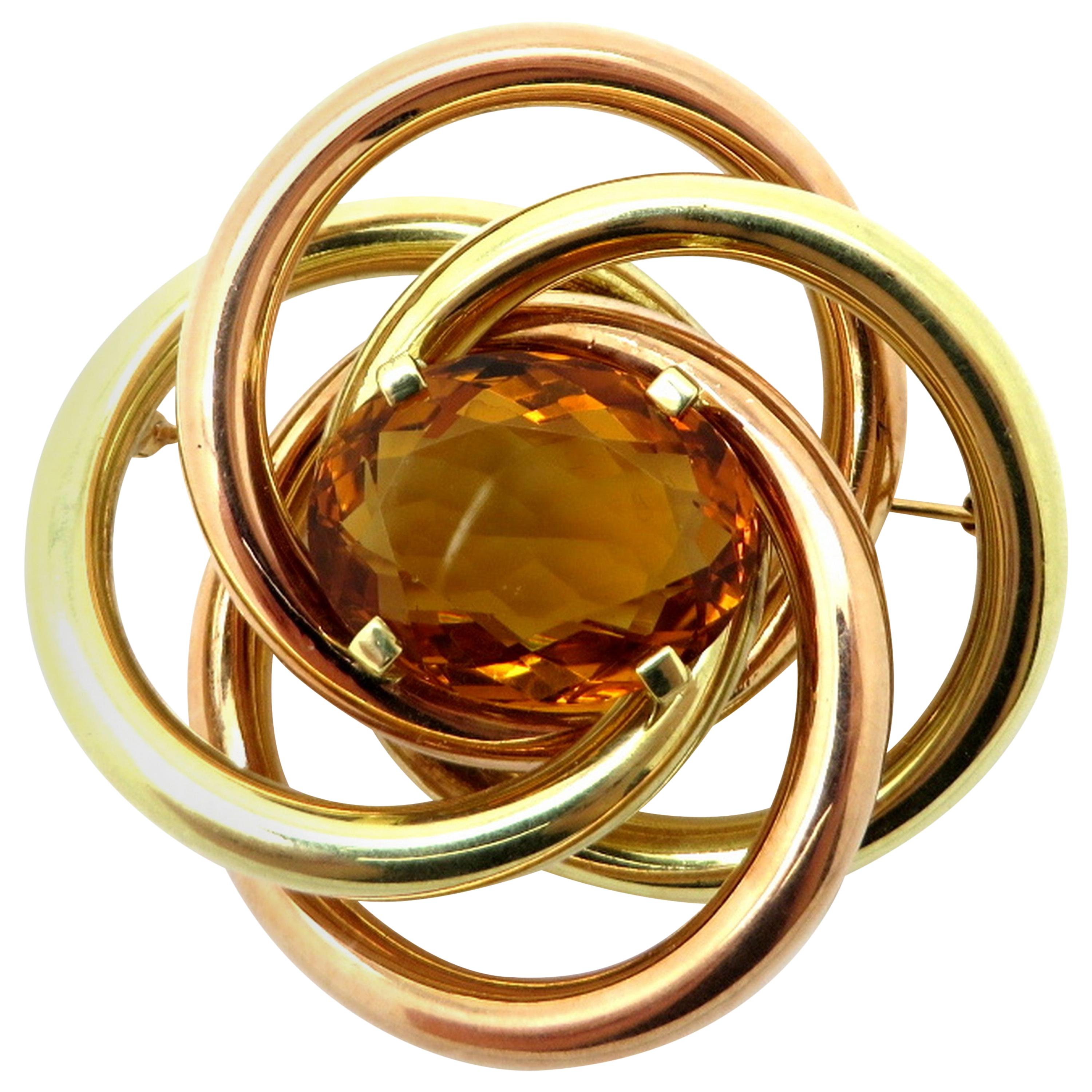 Large Citrine Gold Scottish Brooch c1880s at 1stDibs