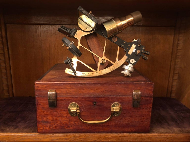 Estate Marine Sextant Signed "Cook Hull," London in Original Case ...