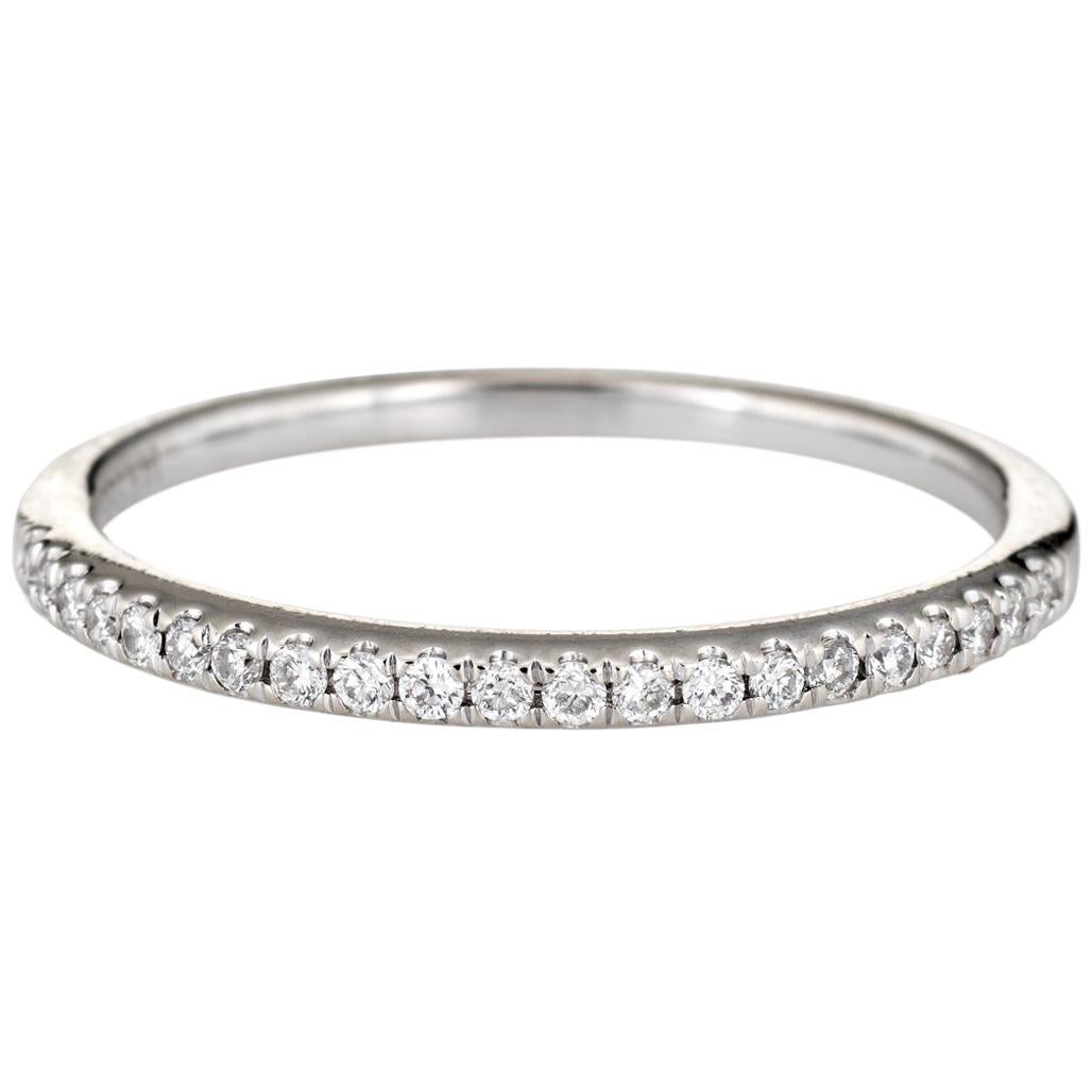 Estate Micro Pave Diamond Band 14 Karat White Gold Stacking Ring ...