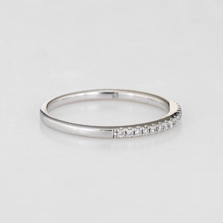Estate Micro Pave Diamond Band 14 Karat White Gold Stacking Ring Jewelry at 1stDibs | micro pave ...
