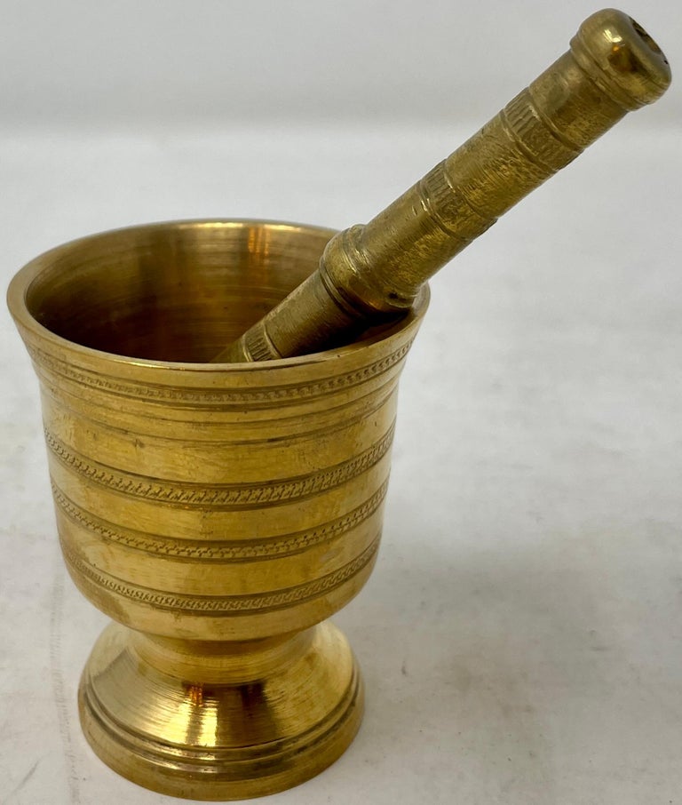 Estate Miniature Solid Brass Mortal and Pestle, Circa 1930's For Sale ...