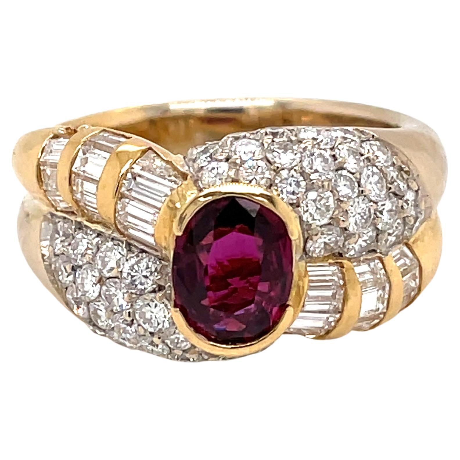 2 Carat Natural Ruby and Diamond Ring For Sale at 1stDibs | 2 carat ...