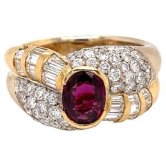 2 Carat Natural Ruby and Diamond Ring For Sale at 1stDibs | 2 carat ...