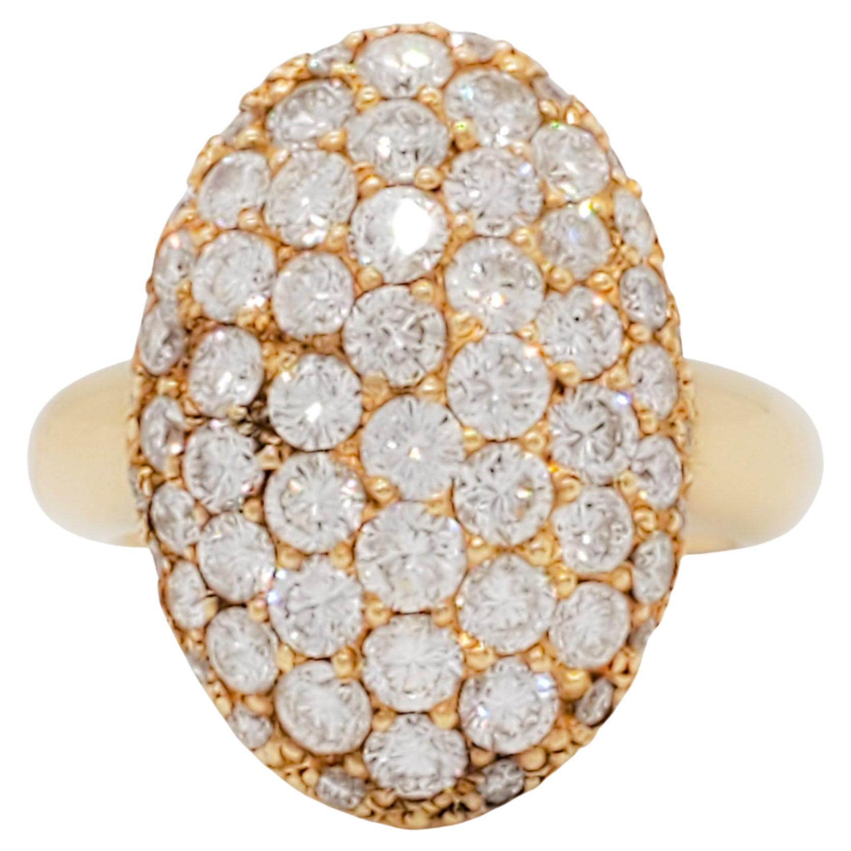 Estate Pink Topaz and Diamond Cocktail Ring in 18k Yellow Gold For Sale ...