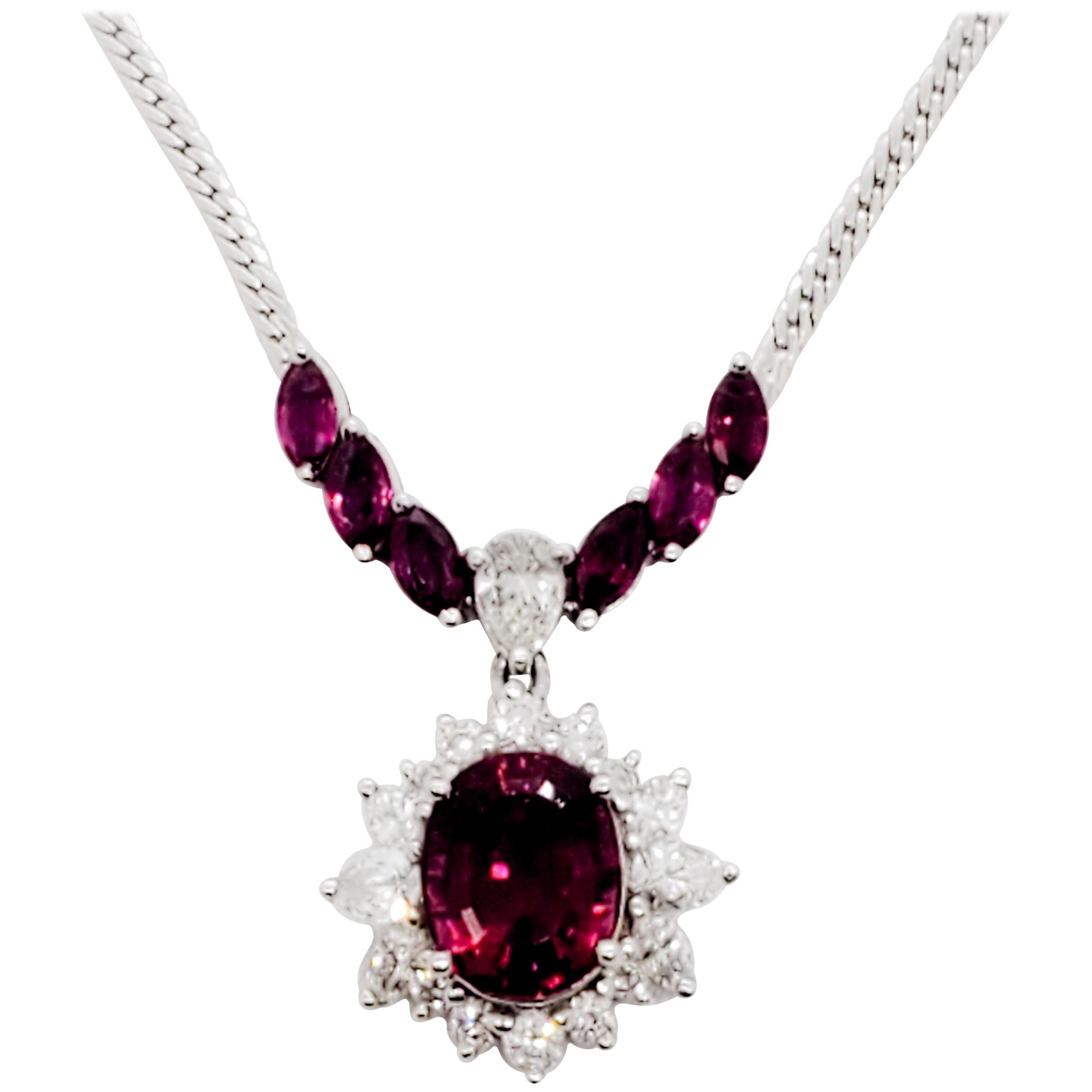 Sophia D. 8.32 Carat Ruby and Diamond Necklace set in Platinum For Sale ...