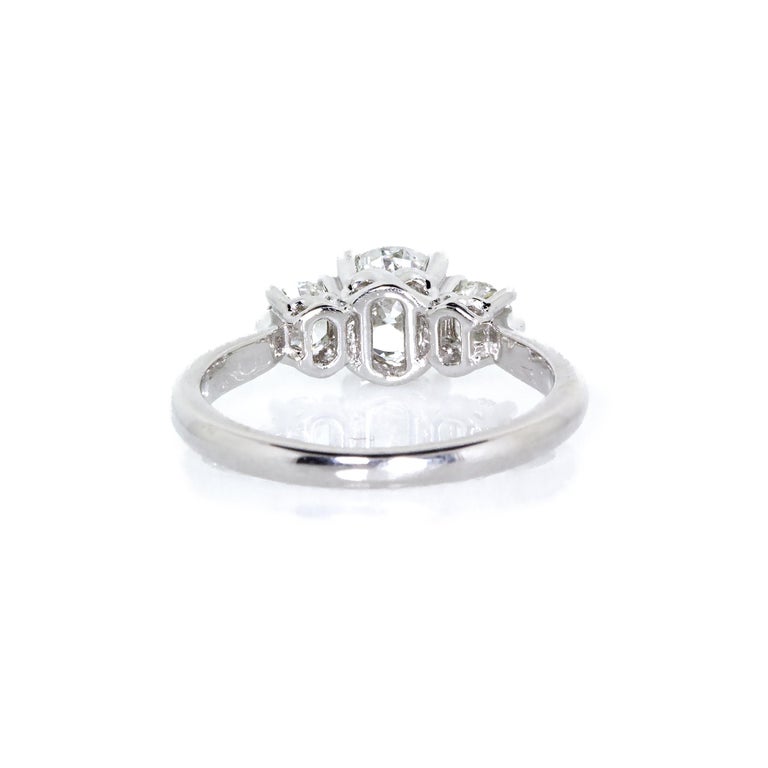 Estate Platinum 3-Stone Diamond Ring at 1stDibs