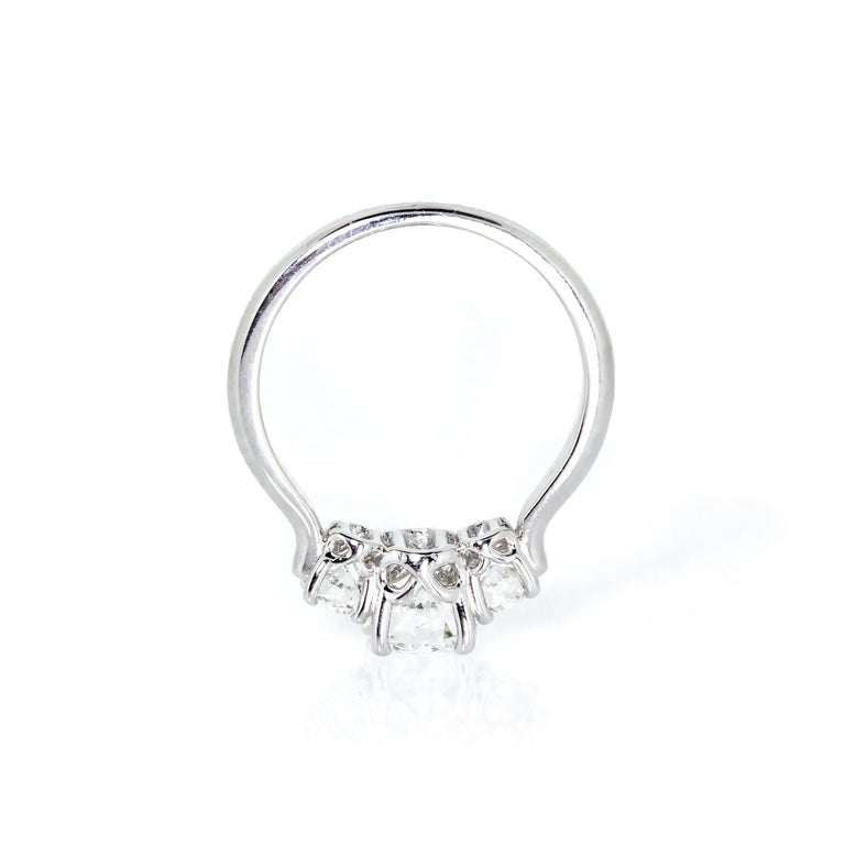 Estate Platinum 3-Stone Diamond Ring at 1stDibs