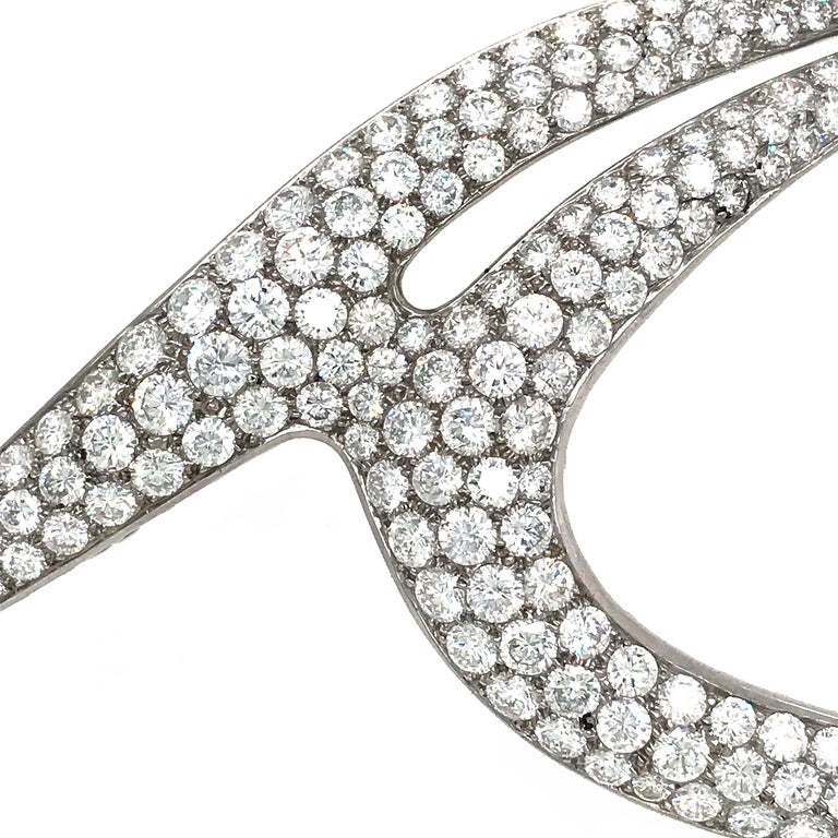 Estate Platinum Large Diamond Brooch For Sale (Free Shipping) at 1stDibs