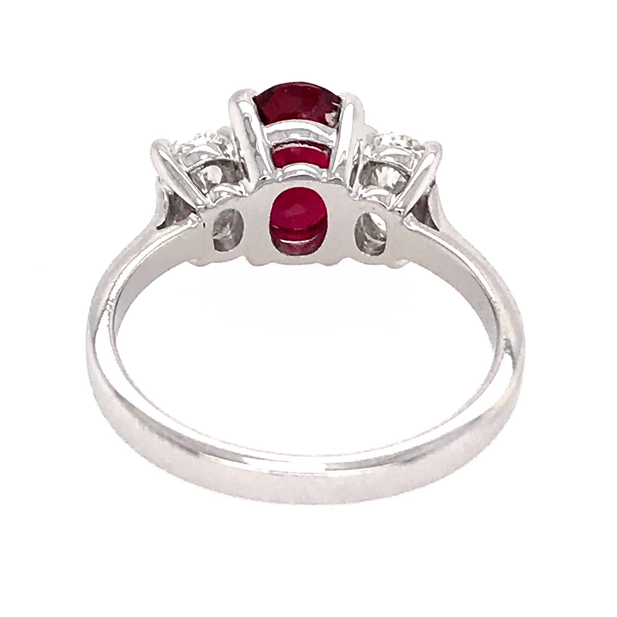 Estate Platinum Ruby and Diamond Engagement Ring For Sale at 1stDibs ...
