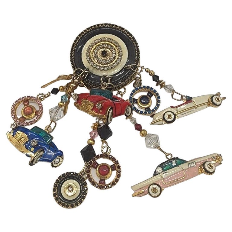 Estate Rare LUNCH AT THE RITZ Designer Enamel Multi Charm Car Dangle ...