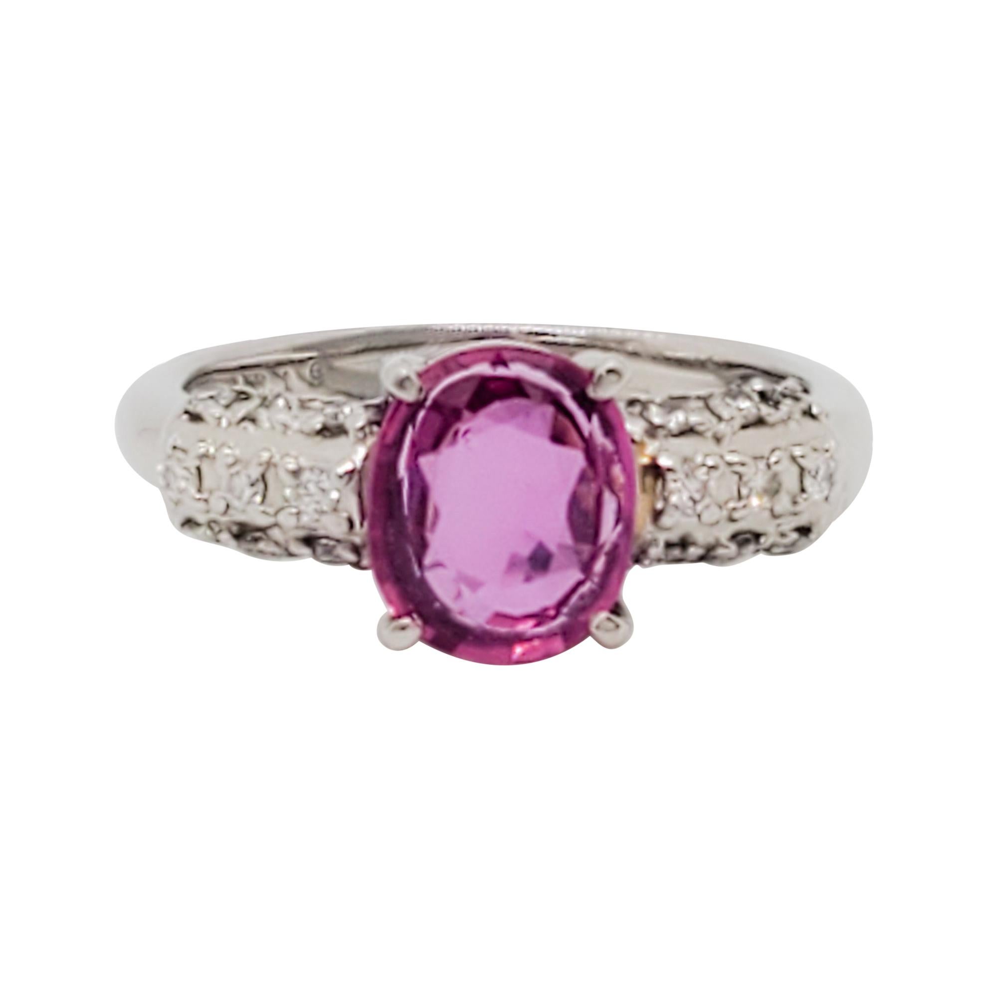 Burma Red Ruby Oval and Diamond Platinum Cocktail Ring at 1stDibs