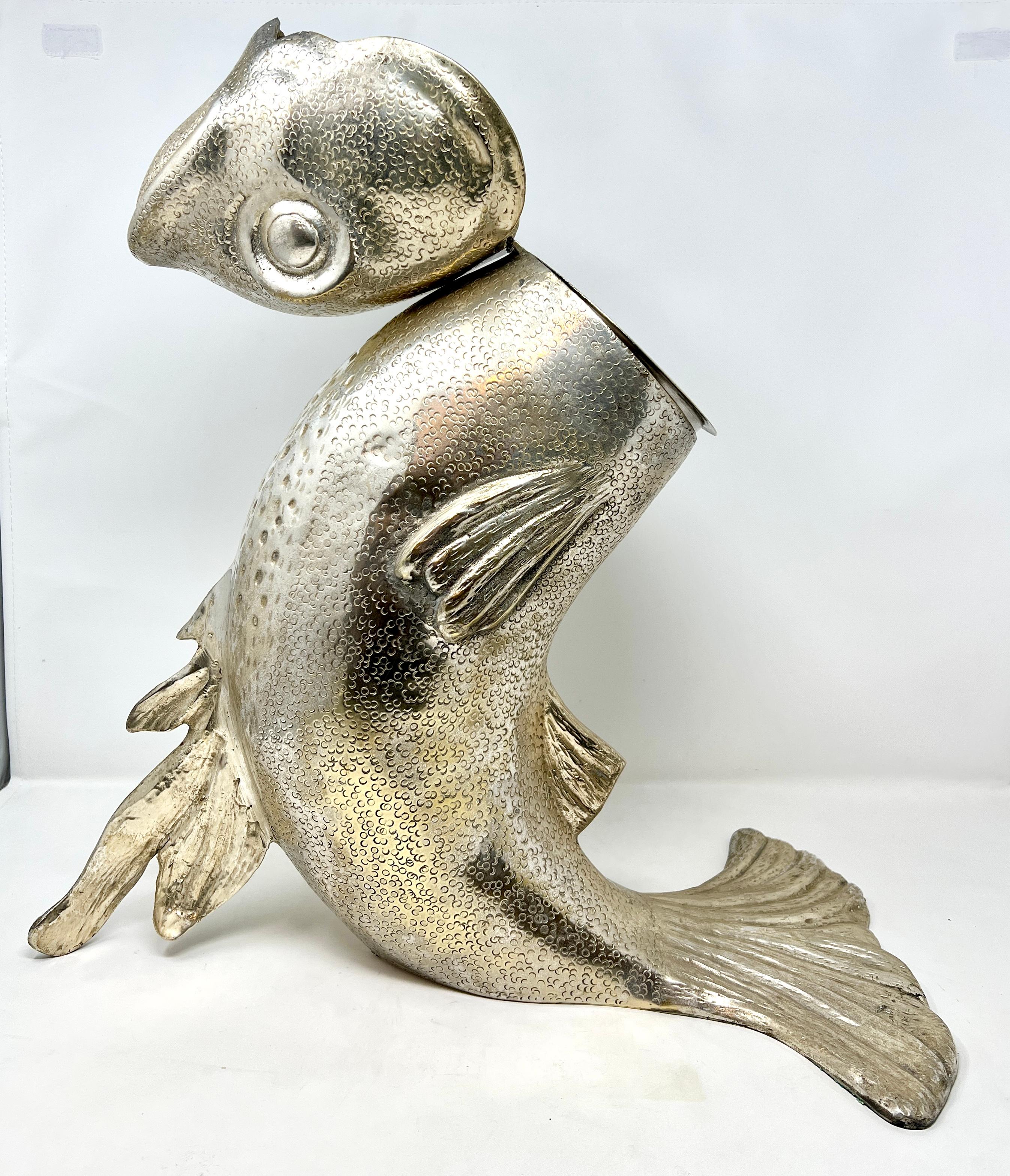 Estate Silver Plated Figural Fish Champagne Bucket, Circa 1940's. at ...