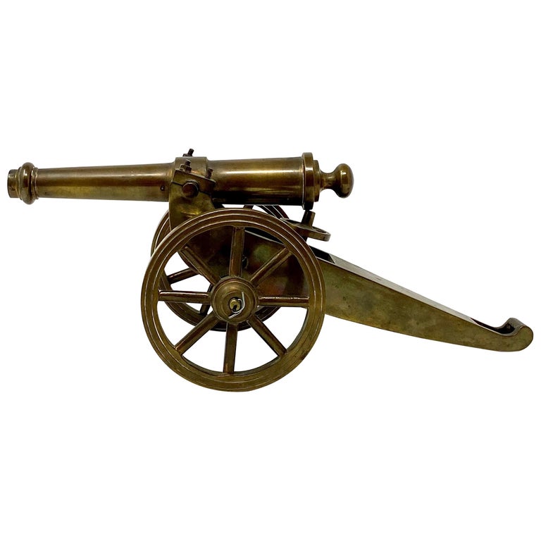 Estate Solid Bronze Articulated Miniature Model Military Cannon at 1stDibs