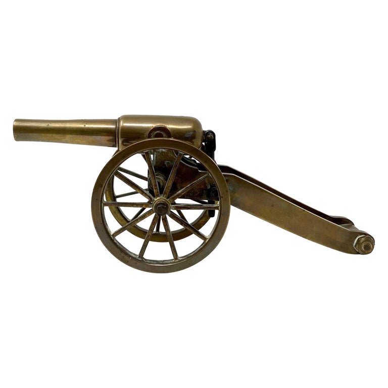 Estate Solid Bronze Articulated Miniature Model Military Cannon at 1stDibs