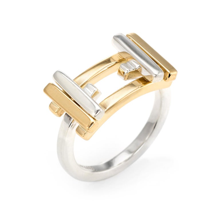 Estate Tiffany and Co. Frank Gehry Ring 18 Karat Yellow Gold Sterling ...