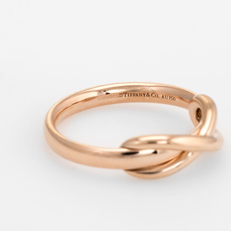 Estate Tiffany and Co. Infinity Ring 18 Karat Rose Gold Designer ...