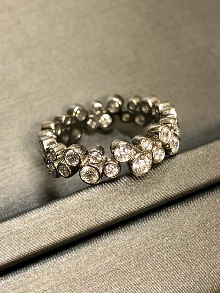 Estate Tiffany and Co Platinum Bubbles Diamond Eternity Band .96cttw ...