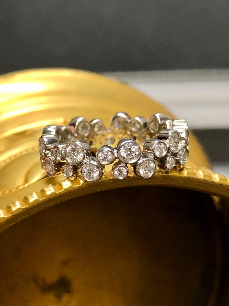 Estate Tiffany and Co Platinum Bubbles Diamond Eternity Band .96cttw ...