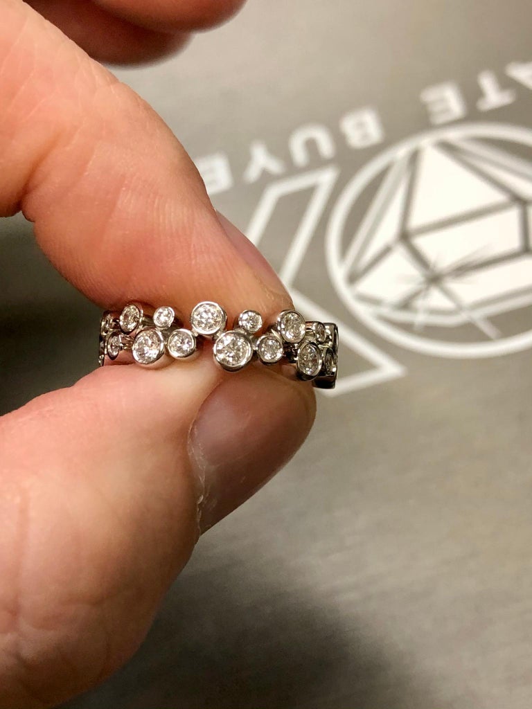 Estate Tiffany and Co Platinum Bubbles Diamond Eternity Band .96cttw ...
