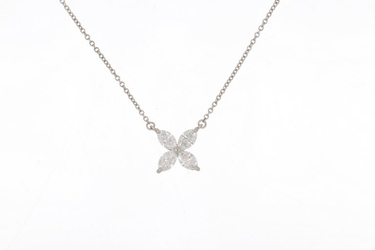 Estate Tiffany and Co. Victoria Diamond Pendant Necklace in Platinum ...