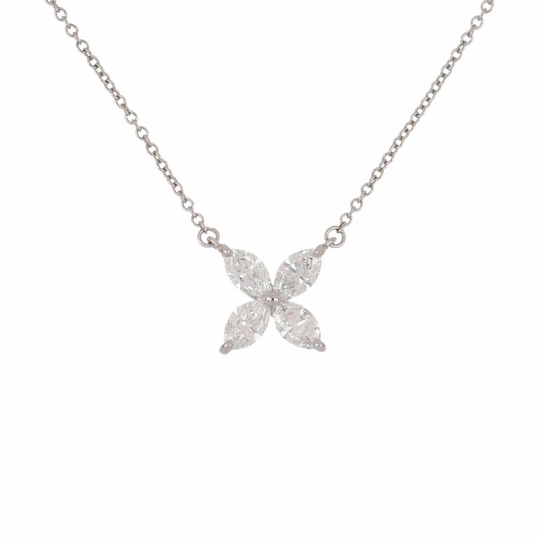 Estate Tiffany and Co. Victoria Diamond Pendant Necklace in Platinum ...