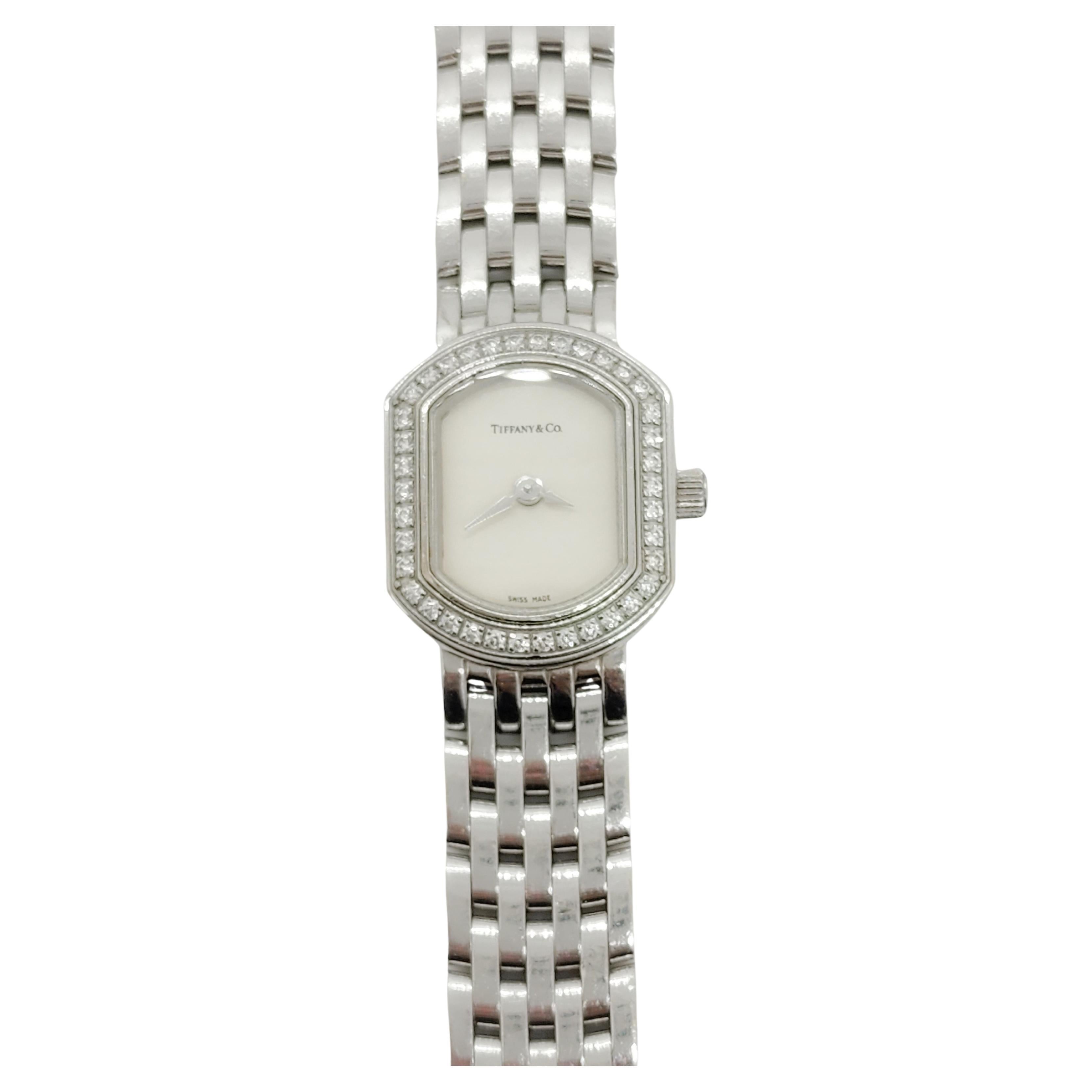 Mid Century Tiffany and Co. Diamond 18 Karat Gold Watch at 1stDibs