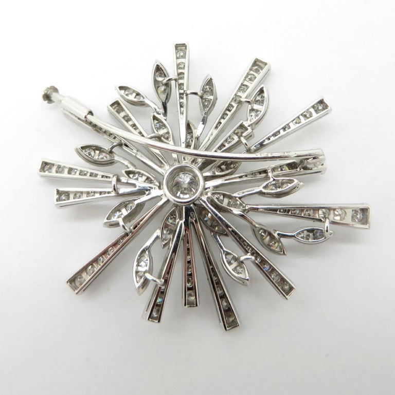 Estate Vintage Antique Platinum and 18 Karat Gold Snowflake Starburst ...