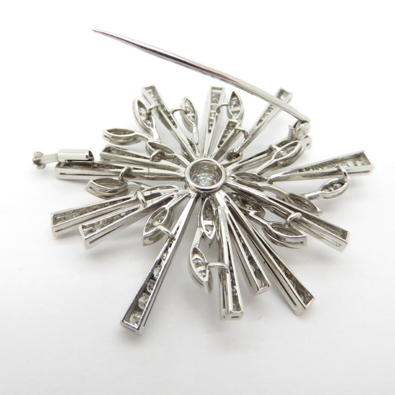 Estate Vintage Antique Platinum and 18 Karat Gold Snowflake Starburst ...