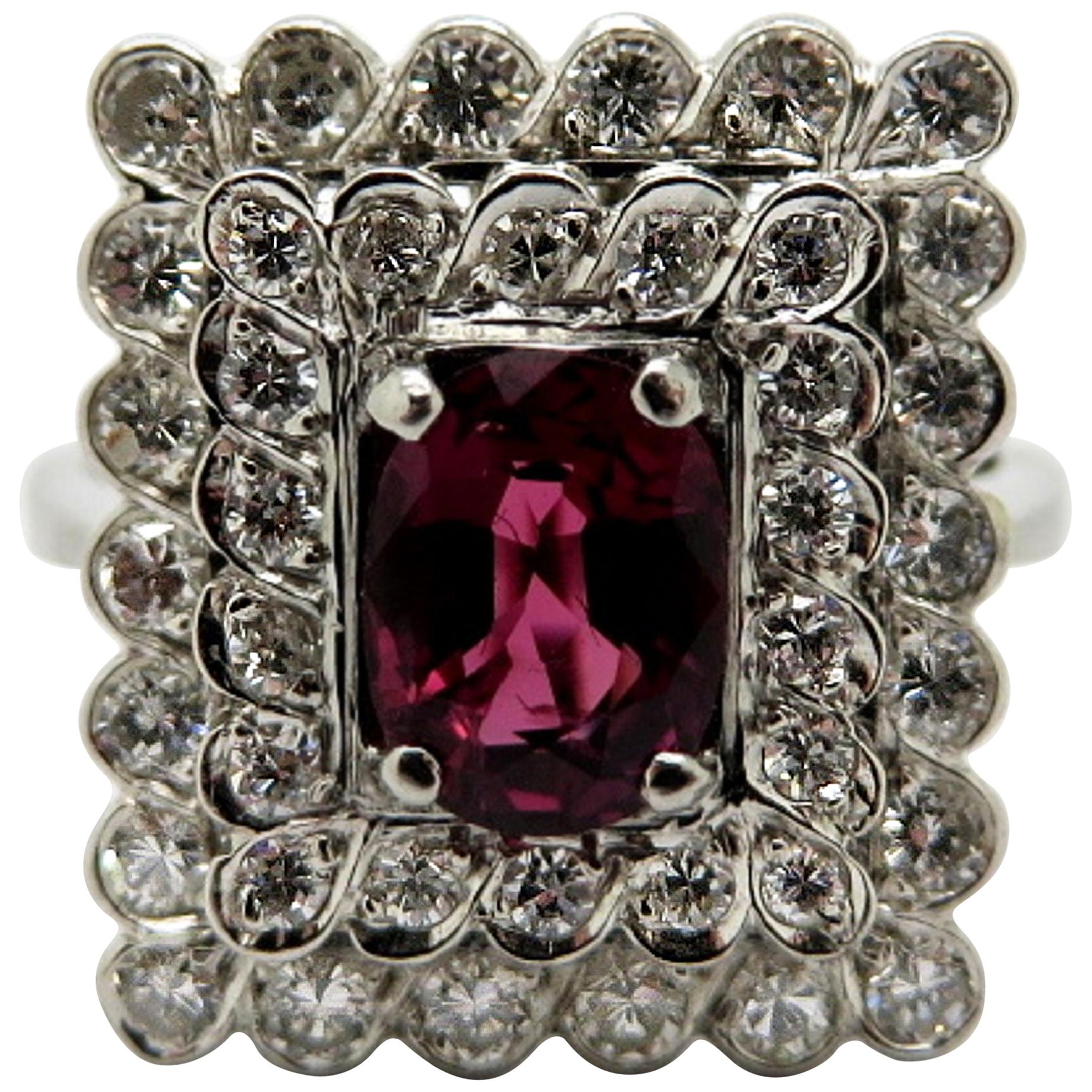 Antique Ruby Flower Ring For Sale at 1stDibs