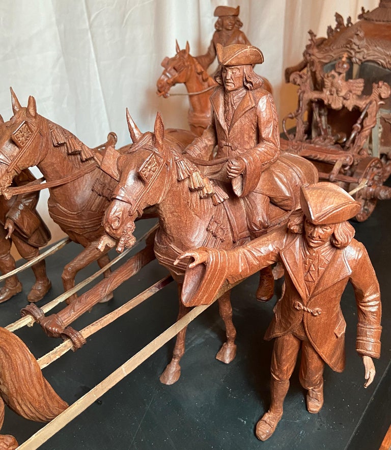 Estate Walnut Museum Maquette / Model of 18th Century Vienna Carriage ...